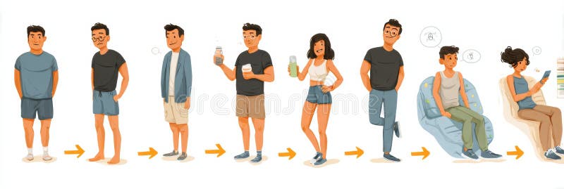 Timeline of Physical Changes Reflecting Personal Growth and Adaptation ...