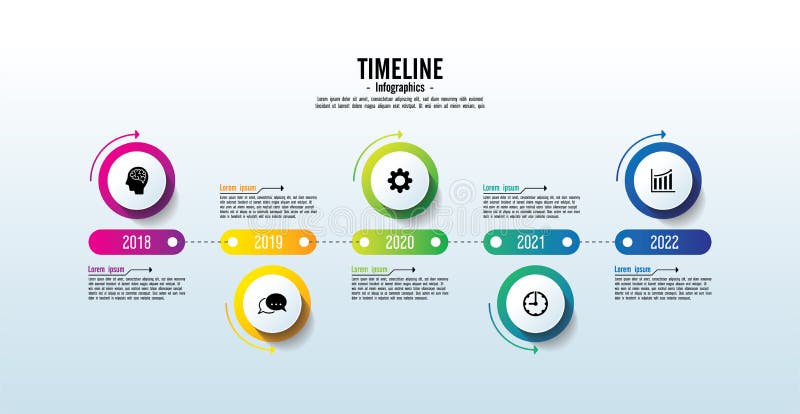 Timeline Process Infographic Business Template Gradient Colorful Stock ...