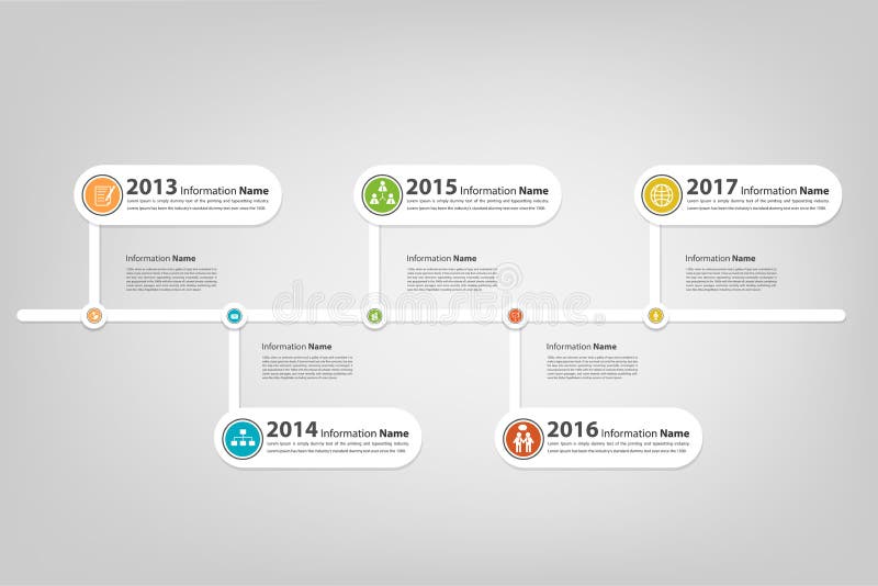Timeline Progress with Business Icon Stock Vector - Illustration of ...