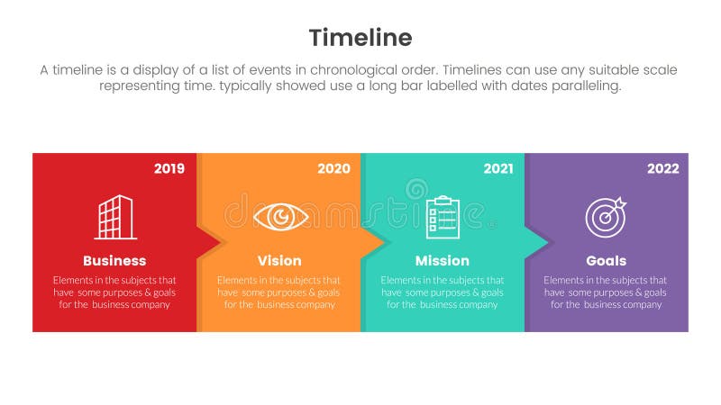 Timeline Set of Point Infographic with Big Box Small Arrow Right ...