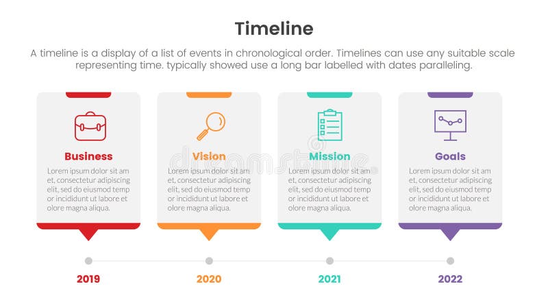Timeline Set of Point Infographic with Box Table Shape Concept for ...