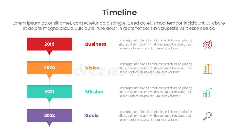 Timeline Set of Point Infographic with Dot Point Time on Horizontal ...