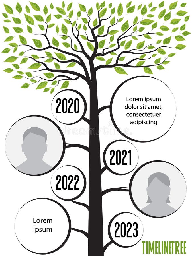 Timeline Trees with leaves stock vector. Illustration of creative ...