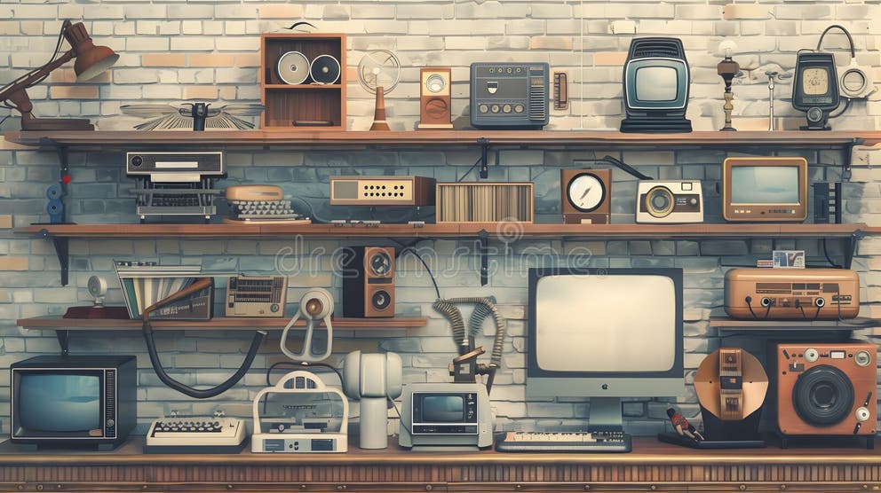 A Timeline Showing the Evolution of Technology. Stock Illustration ...