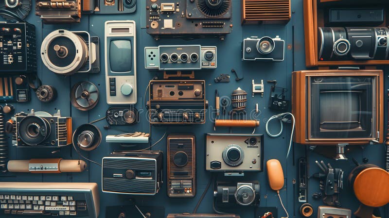 A Timeline Showing the Evolution of Technology. Stock Illustration ...