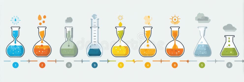 Timeline Showing Physical Changes in Various Chemical Processes and How ...