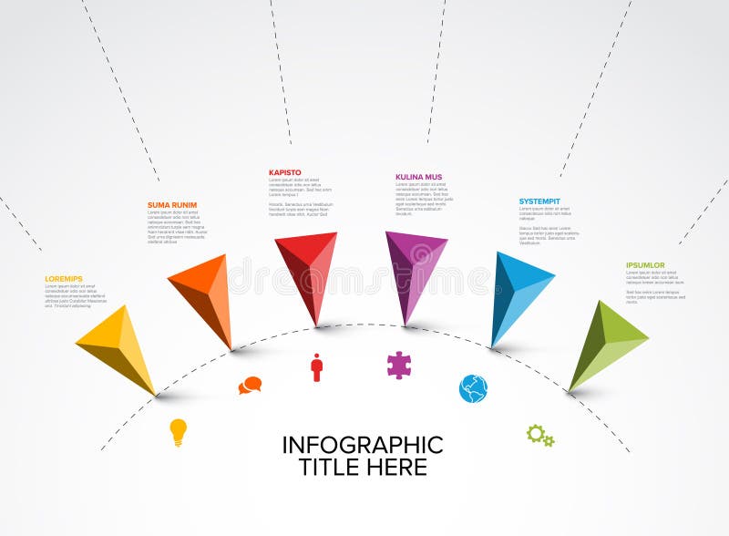 Infographic Dotted Timeline Template with Up and Down Triangle Arrows ...