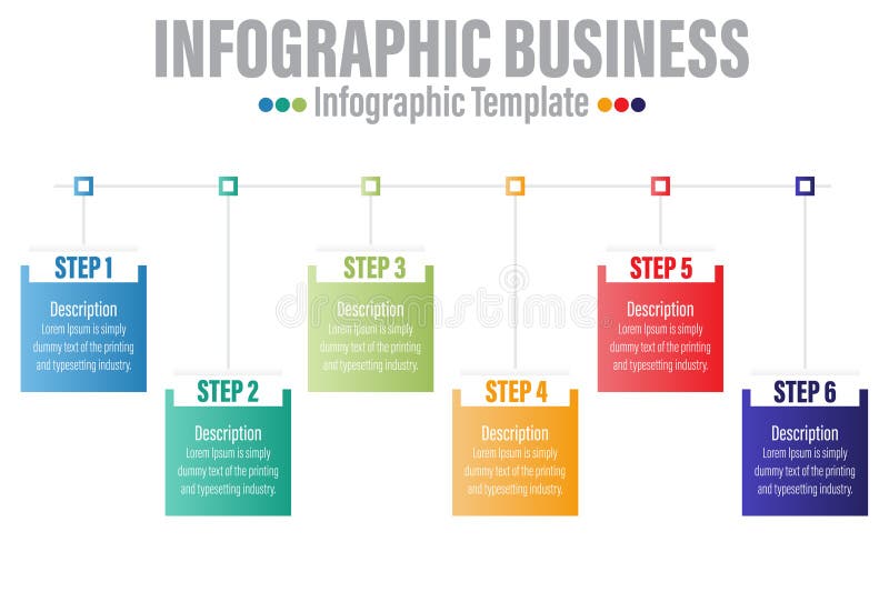 Timeline 6 Steps, Six 6 Option Shape Table Chart Elements with Steps ...