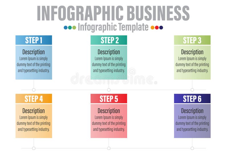 Timeline 6 Steps, Six 6 Option Shape Table Chart Elements with Steps ...
