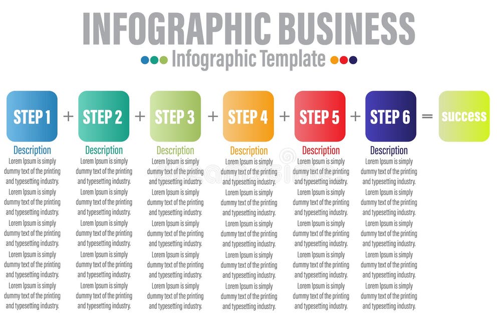 Timeline 6 Steps, Six 6 Option Shape Table Chart Elements with Steps ...