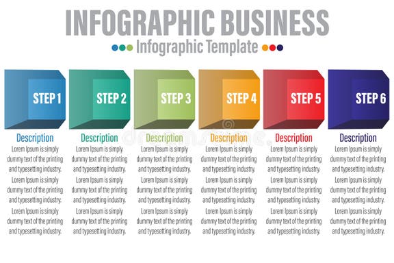 Timeline 6 Steps, Six 6 Option Shape Table Chart Elements with Steps ...