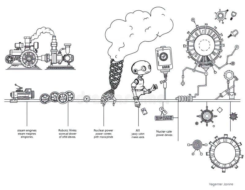 A Timeline of Tech Evolution, AI Generated Stock Illustration ...