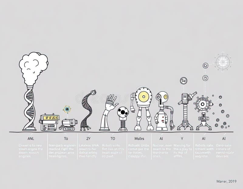 A Timeline of Tech Evolution, AI Generated Stock Illustration ...