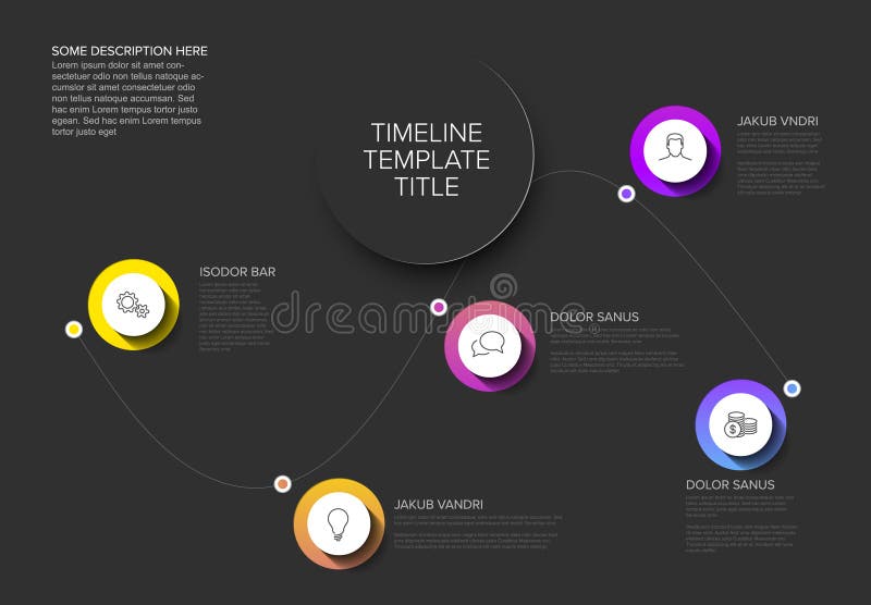 Timeline Template with Circle Buttons Stock Vector - Illustration of ...