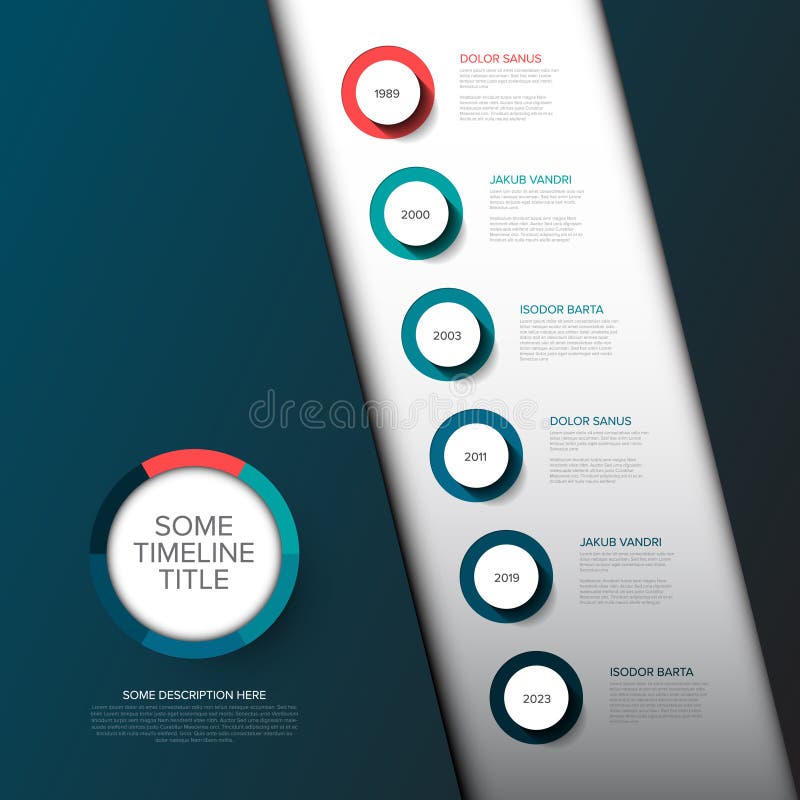 Timeline Template with Circle Buttons Stock Vector - Illustration of ...
