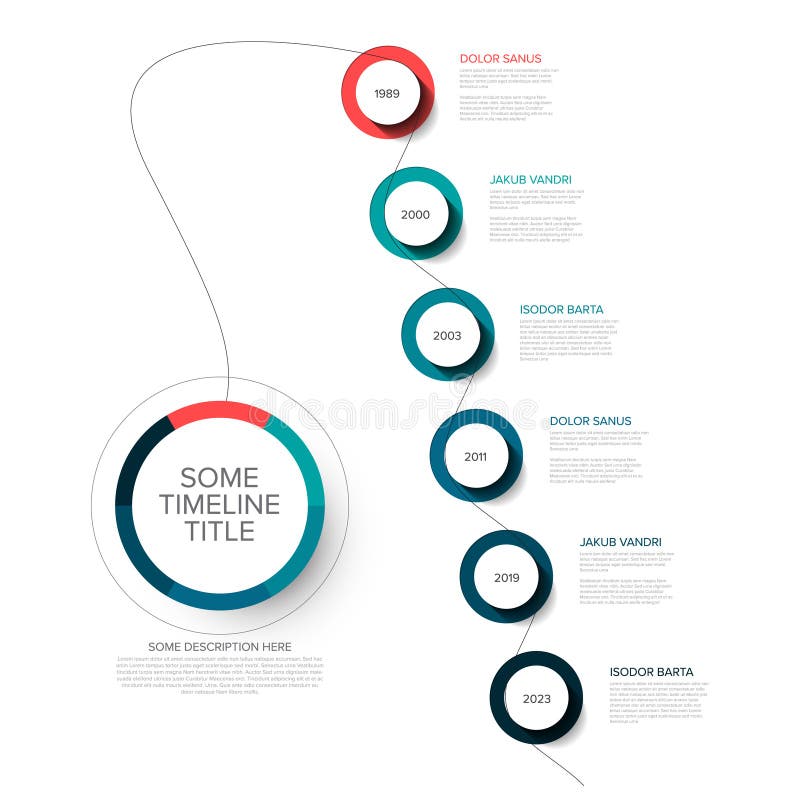 Timeline Template with Circle Buttons Stock Vector - Illustration of ...