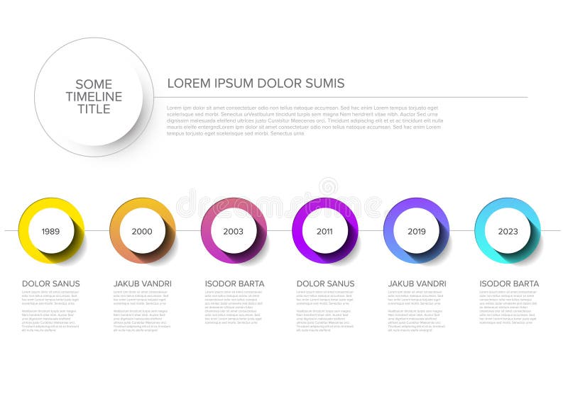 Timeline Template with Circle Buttons Stock Vector - Illustration of ...