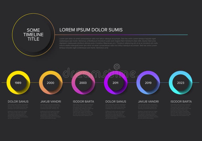 Timeline Template with Circle Buttons Stock Vector - Illustration of ...