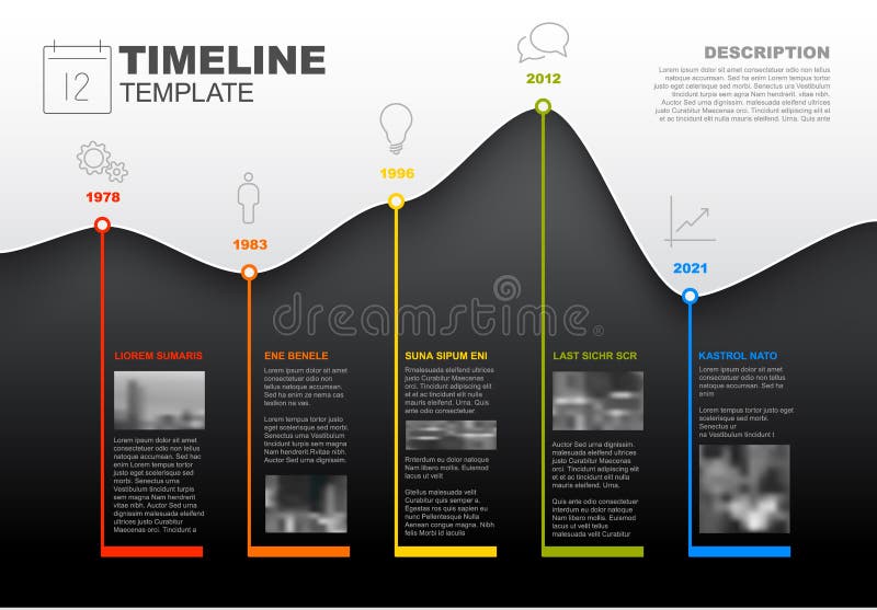 Timeline Template with Graph Stock Vector - Illustration of future ...