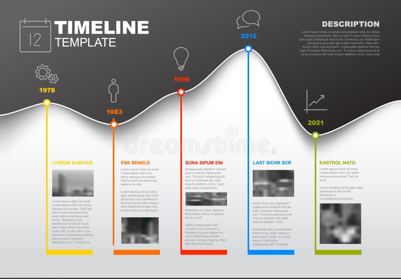 Timeline Template with Graph Stock Vector - Illustration of direction ...