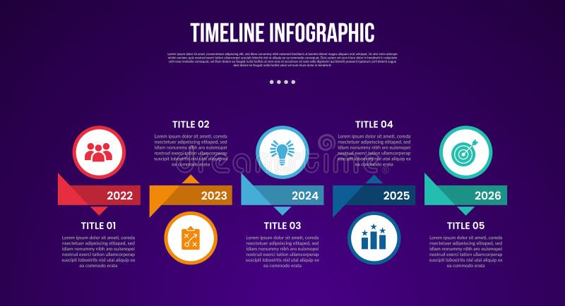 Timeline Template Infographic with Creative Circle and Ribbon Badge ...