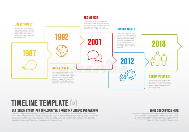 Timeline Template Made from Speech Bubbles Stock Vector - Illustration ...
