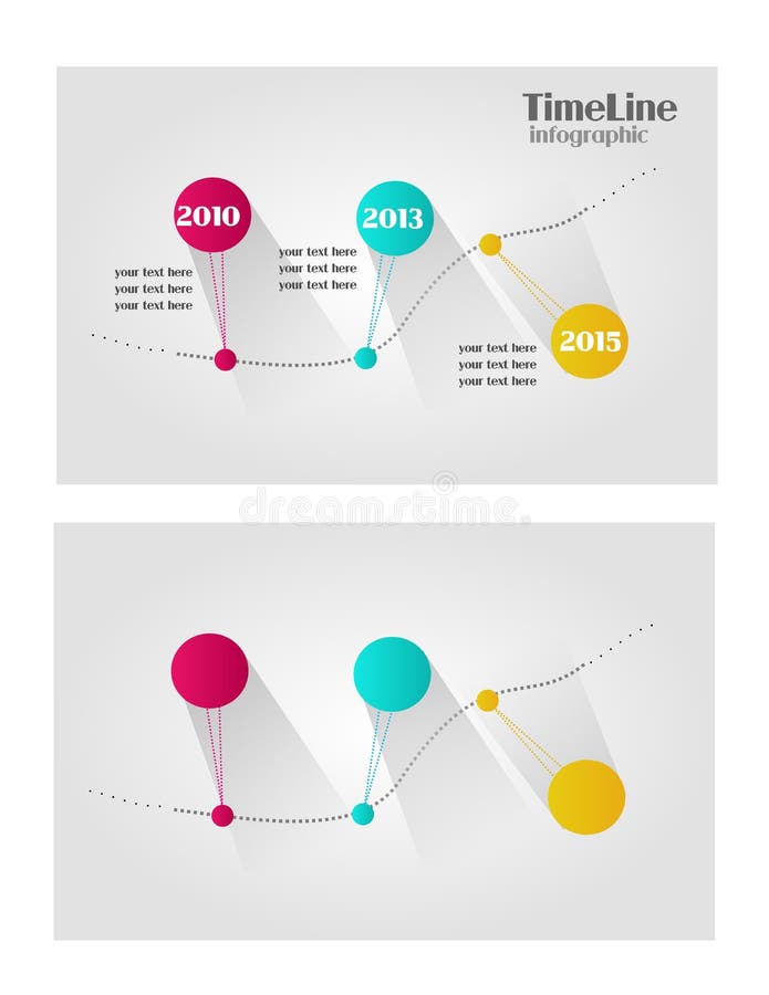 Timeline Template on Pink Background Stock Illustration - Illustration ...