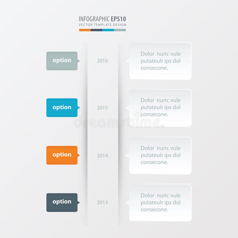 Timeline Template Orange , Blue, Gray Color Stock Vector - Illustration ...