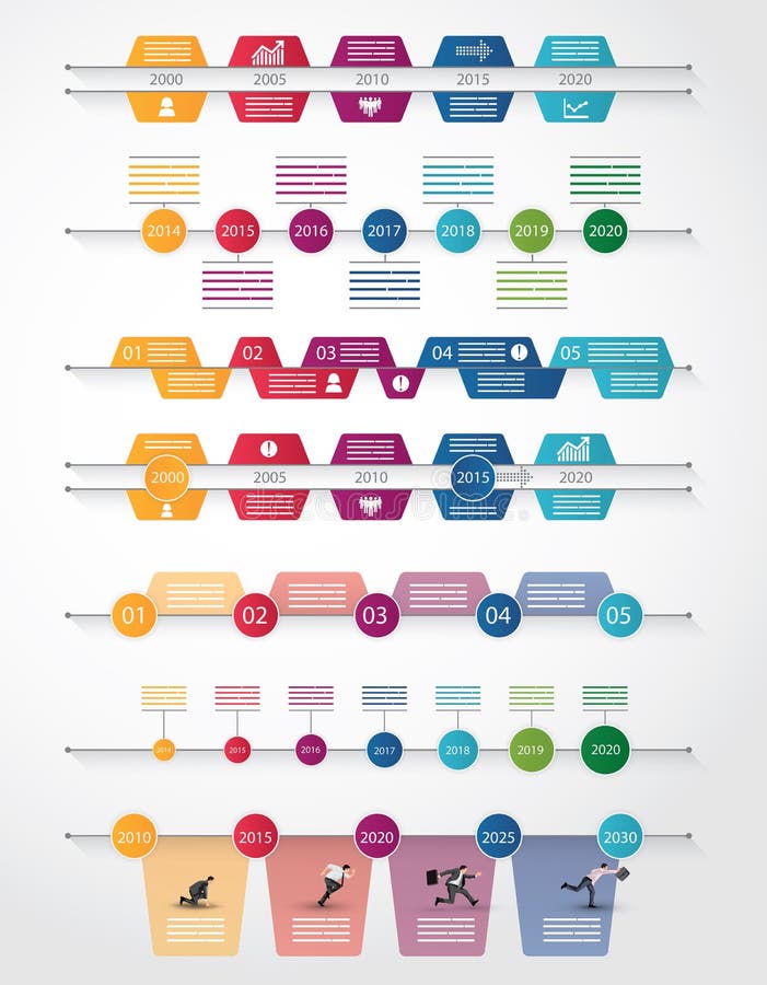 Timeline Templates Collection Stock Vector - Illustration of evolution ...