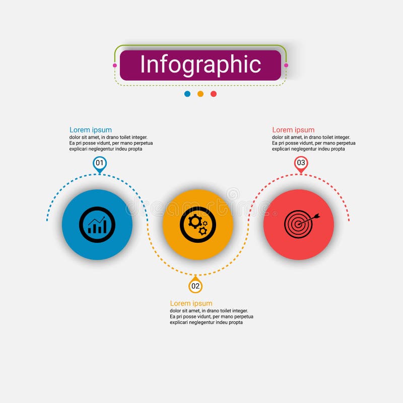 Timeline Three Steps Infographics Design Vector Template with 3 Options ...
