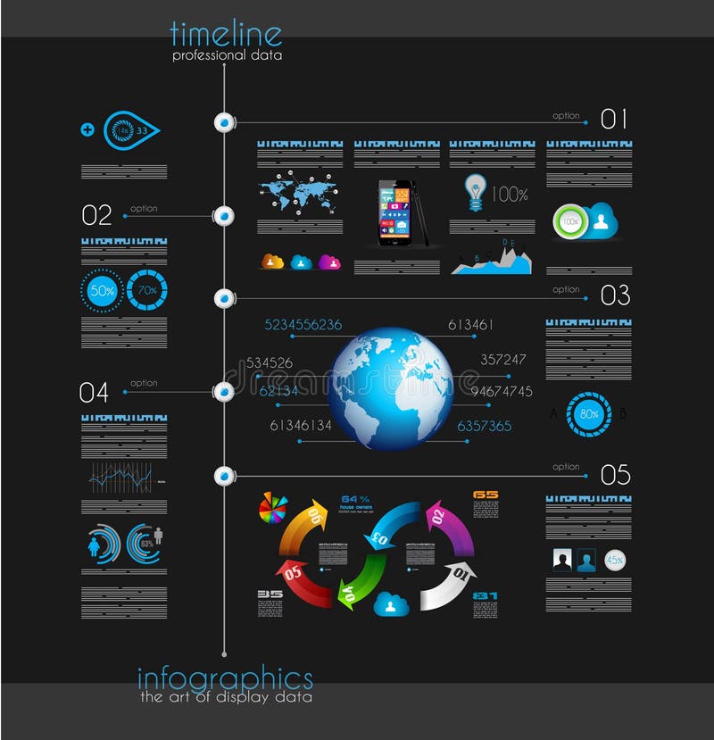 Timeline To Display Your Data with Infographic Element Stock ...