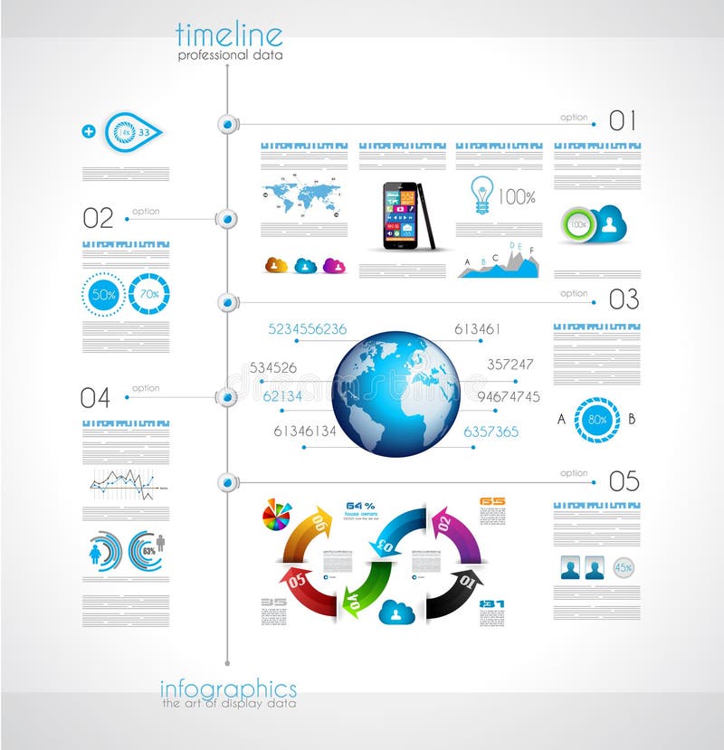 Timeline To Display Your Data with Infographic Element Stock ...