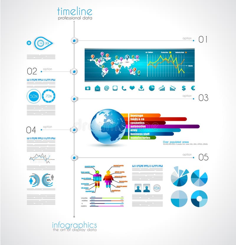 Timeline To Display Your Data with Infographic Elements Stock ...