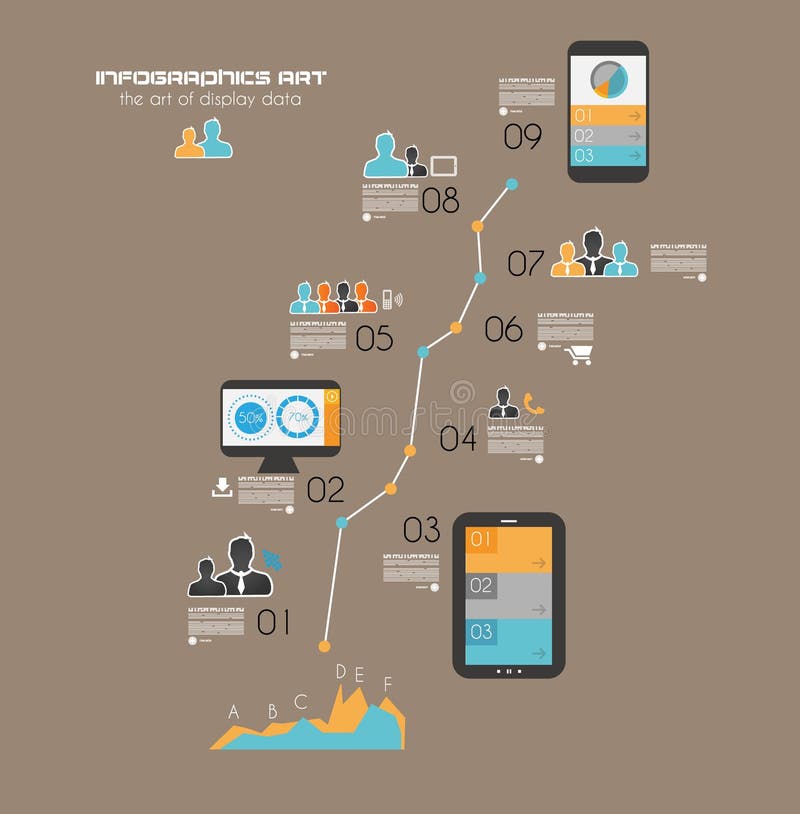 Timeline To Display Your Data with Infographic Elements Stock ...