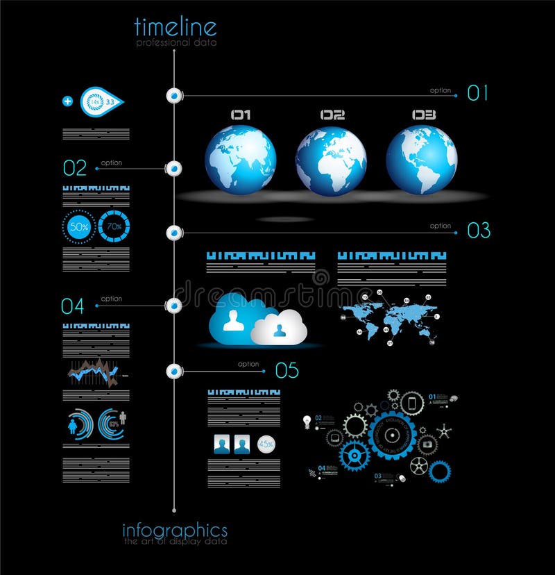 Timeline To Display Your Data with Infographic Elements Stock ...