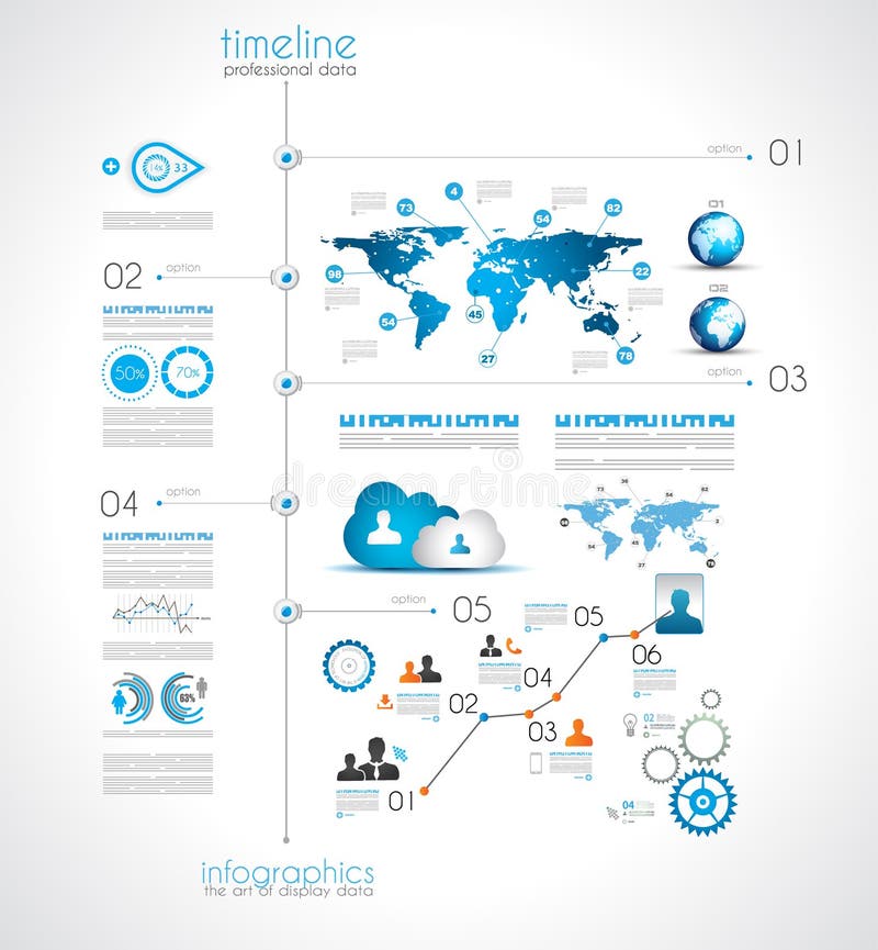 Timeline To Display Your Data with Infographic Elements Stock ...