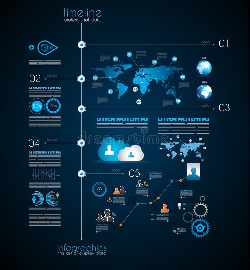 Timeline To Display Your Data with Infographic Elements Stock ...