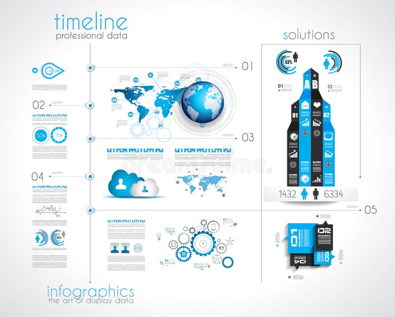Timeline To Display Your Data with Infographic Elements Stock ...