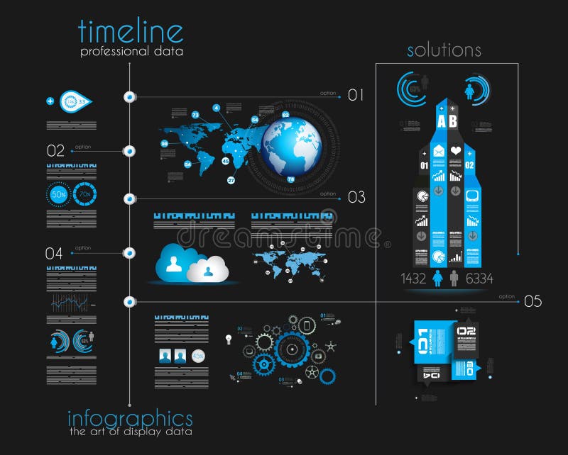 Timeline To Display Your Data with Infographic Elements Stock ...