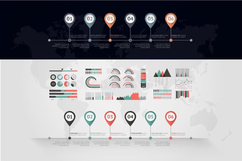 Timeline Vector Infographic World Map Stock Vector Illustration Of