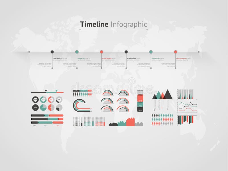 Timeline Vector Infographic. World Map Stock Illustration ...