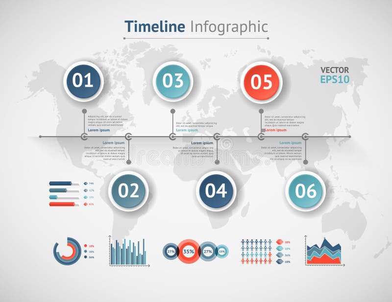 Timeline Infographic Template Stock Vector Illustration Of Flow