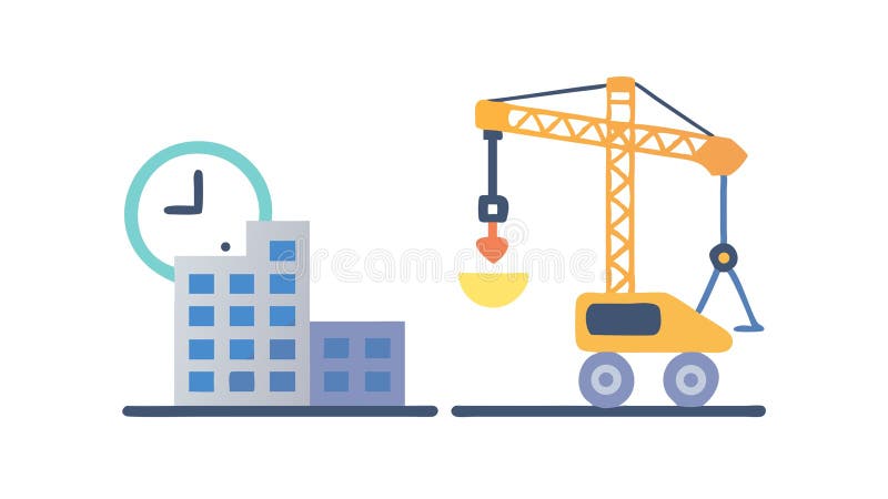 Timely Construction Project, Efficient Building, Vector Design ...