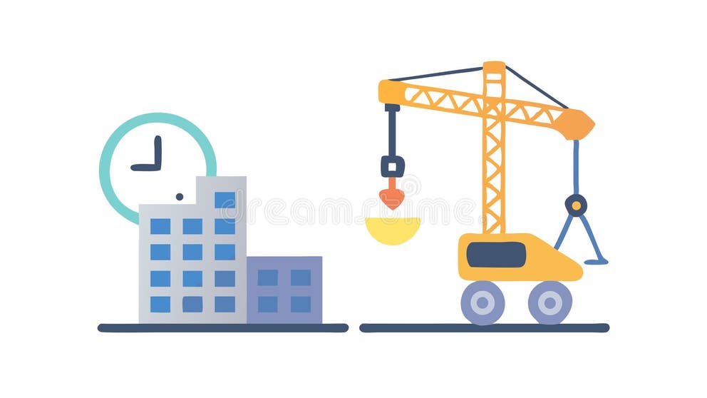Timely Construction Project, Efficient Building, Vector Design ...