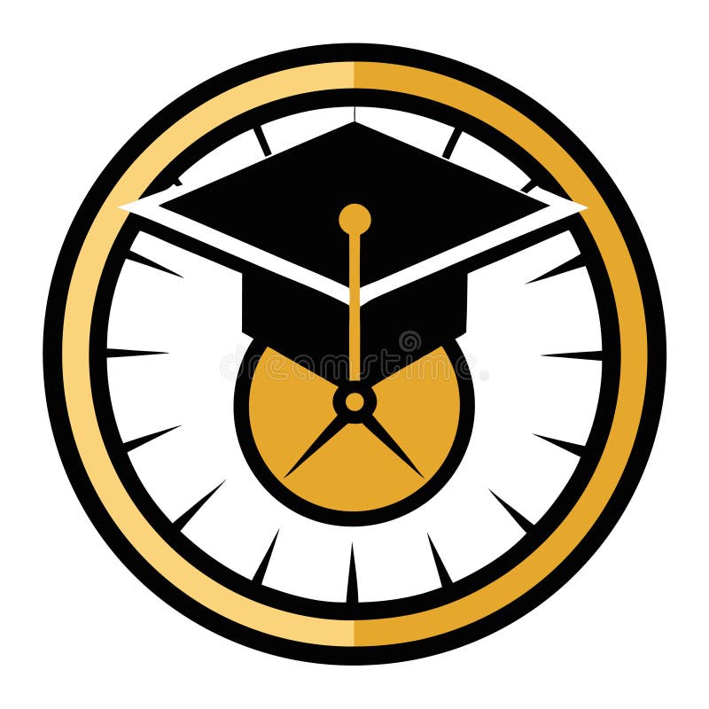 Timely Graduation: Mortarboard Over Clock Symbolizing Efficient ...