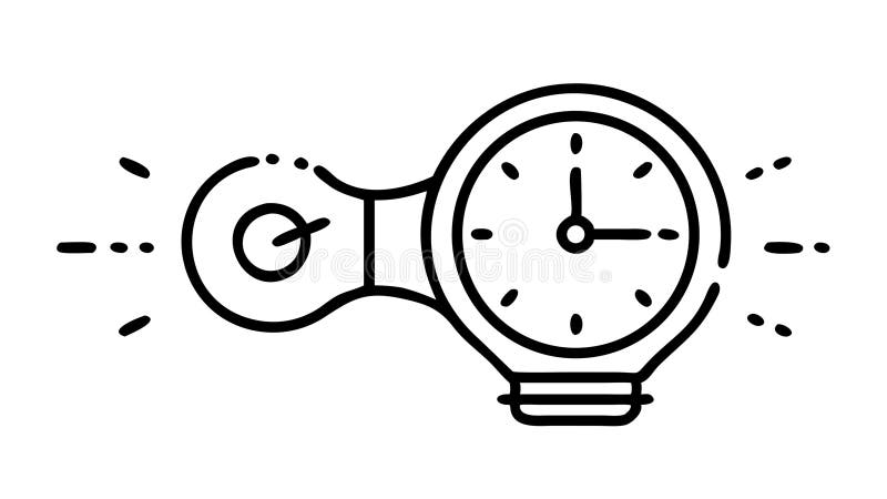 Timely Idea Lightbulb, Punctual Innovation Concept, Vector Design ...