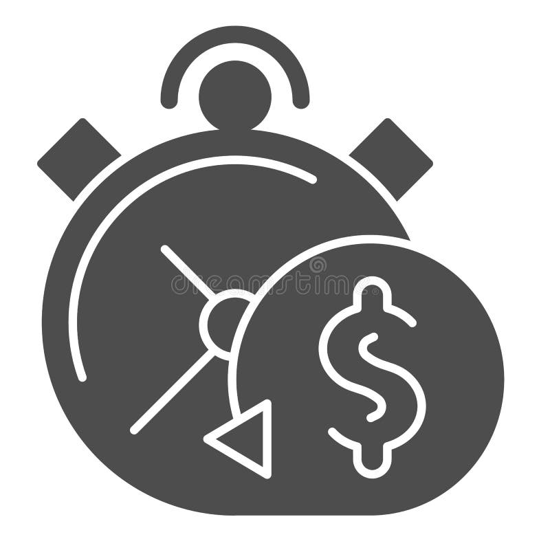 Timely Payment Solid Icon. Alarm Clock Vector Illustration Isolated on ...
