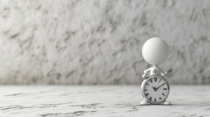 Timely Reflection: White Stick Figure Contemplates the Clock Stock ... Timely Reflection: White Stick Figure Contemplates the Clock Stock ...