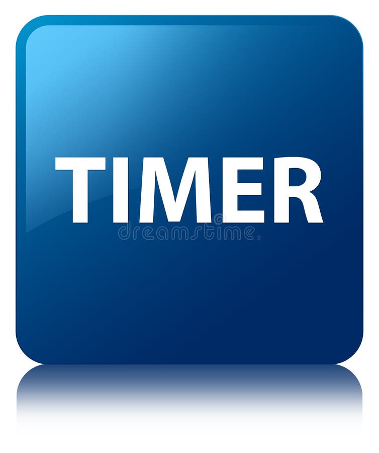 Timer blue square button stock illustration. Illustration of stopwatch ...
