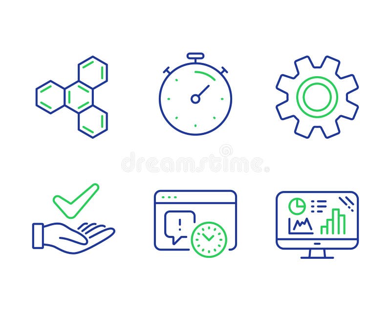 Timer, Chemical Formula and Service Icons Set. Vector Stock Vector ...